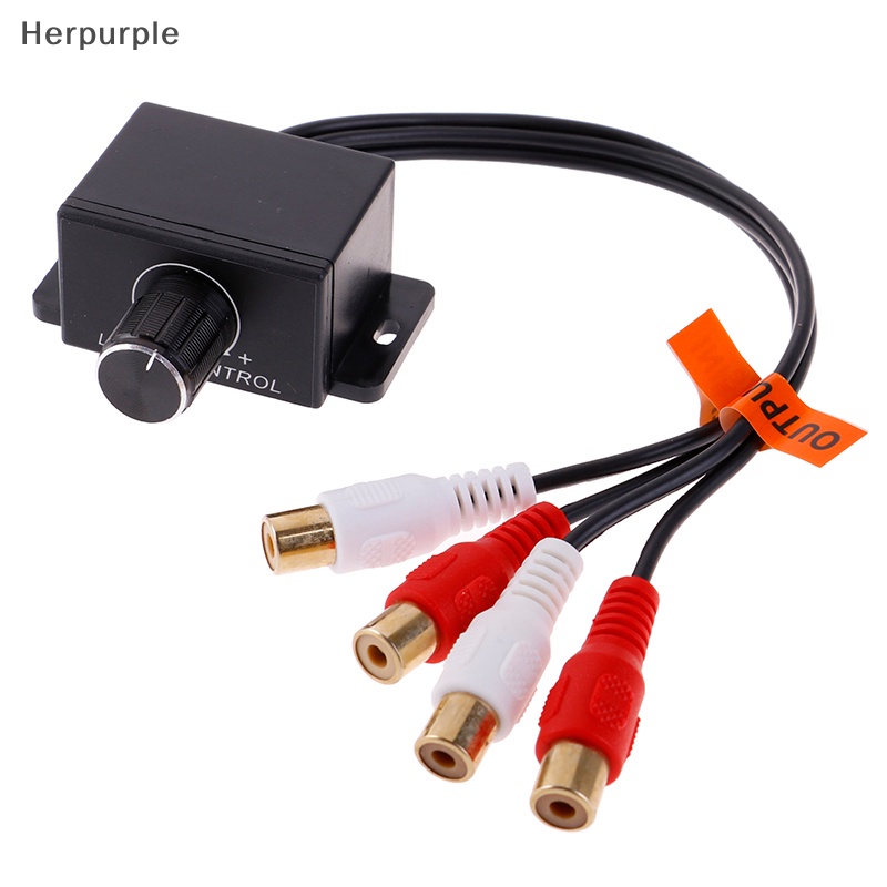 Herpurple Car Home Audio Amplifier Bass RCA Gain Level Volume Control ...