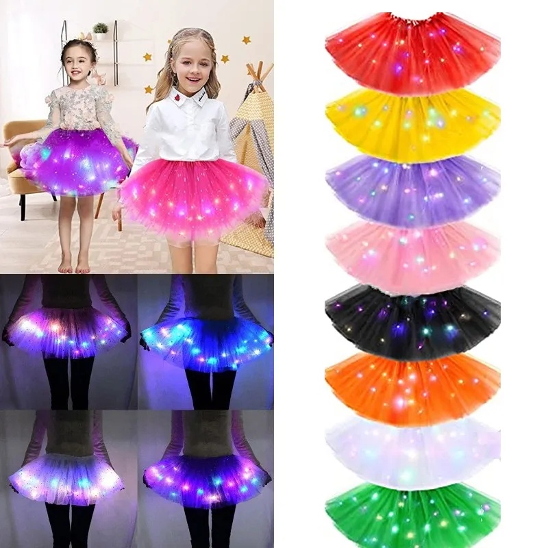 Light Up Tutu Skirt Cosplay Costume Girls' Short Skirt Glow Party Skirt ...