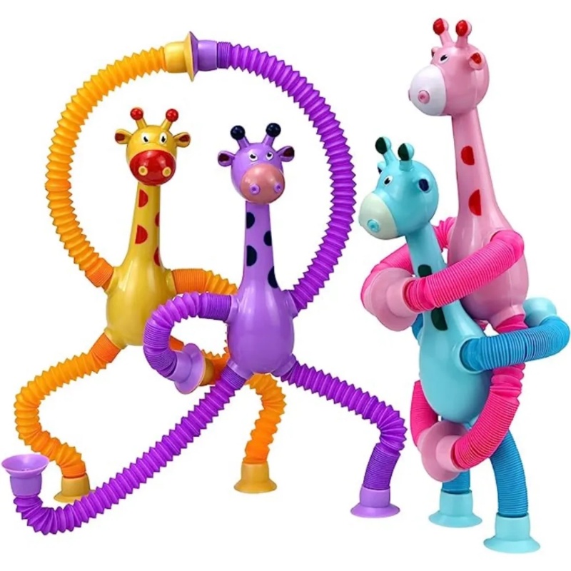 Telescopic Suction Cup Giraffe Toy Cute Animal Design Stretchy Suction ...
