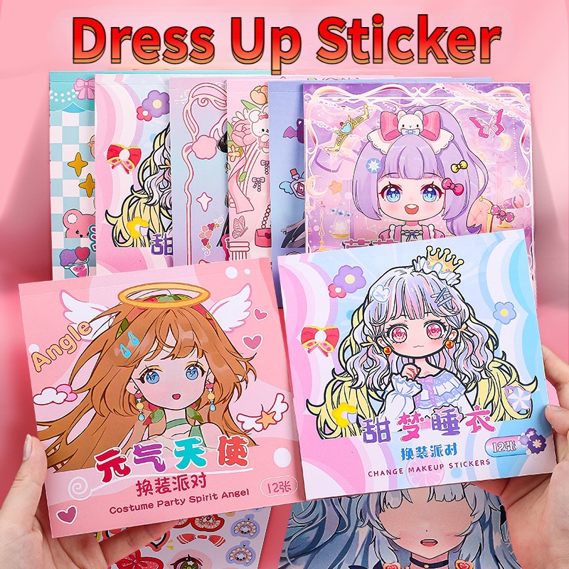 Cartoon Disney Princess Sticker Doll Dress Up Sticker Book Set Make Up ...