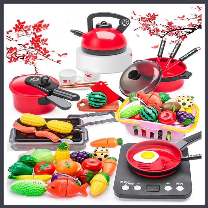 Kids Play House Simulation Kitchen Set Toy Cooking Bbq For And | Shopee ...