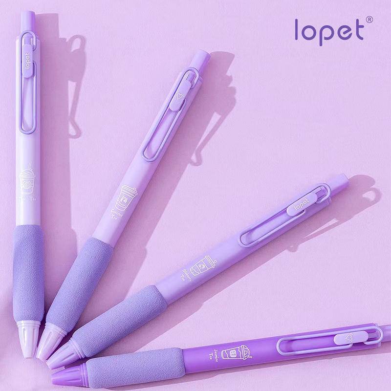4Pcs/Set Purple Style 0.5mm Mechanial Gel Ink Pens Cute Stationery Taro ...