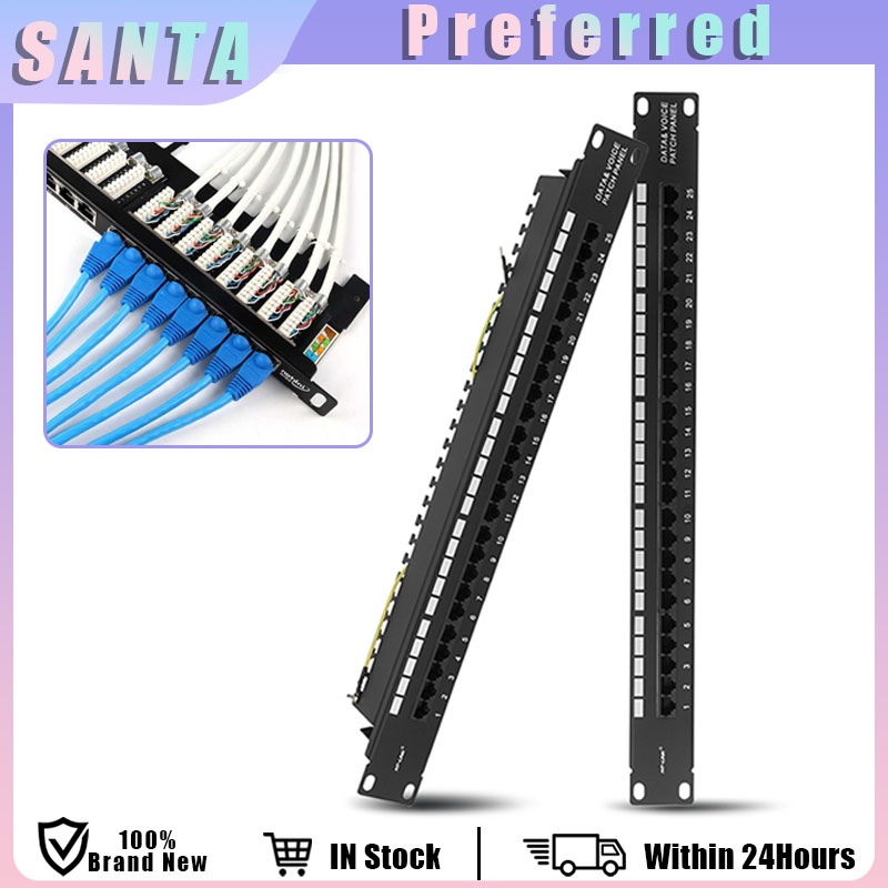 19" 25/50Ports Modular Telephone Voice Patch Panel for Cat5e/6 RJ45 ...