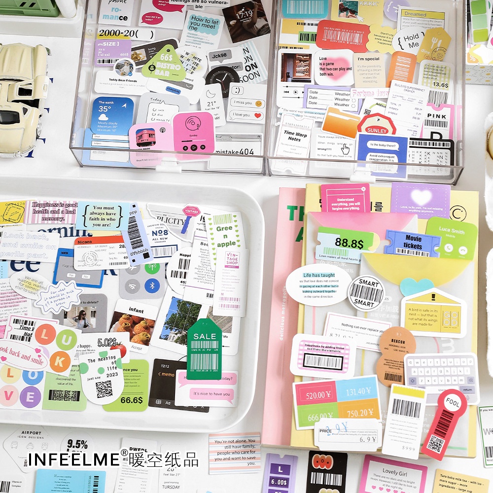 Steve 100pcs Label Sticker Pack Ins Dialogs Salt Series Simple Journal ...