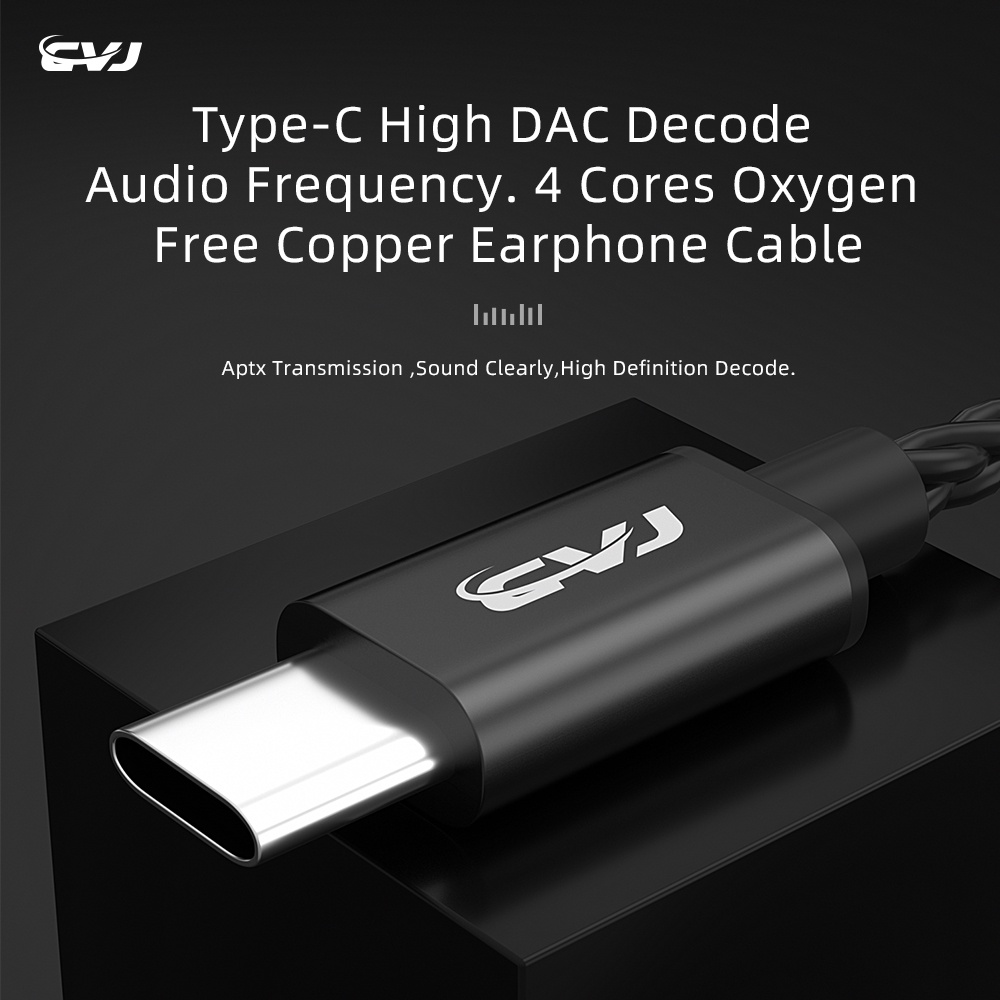 CVJ V6 TYPEC HD DAC Lossless High Fidelity Upgrade Headset Cable Aptx ...