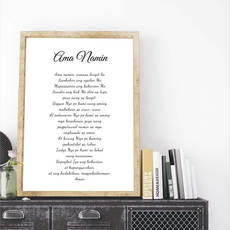 Filipino Lords Prayer Canvas Prints Our Father Ama Namin Bible Verse ...