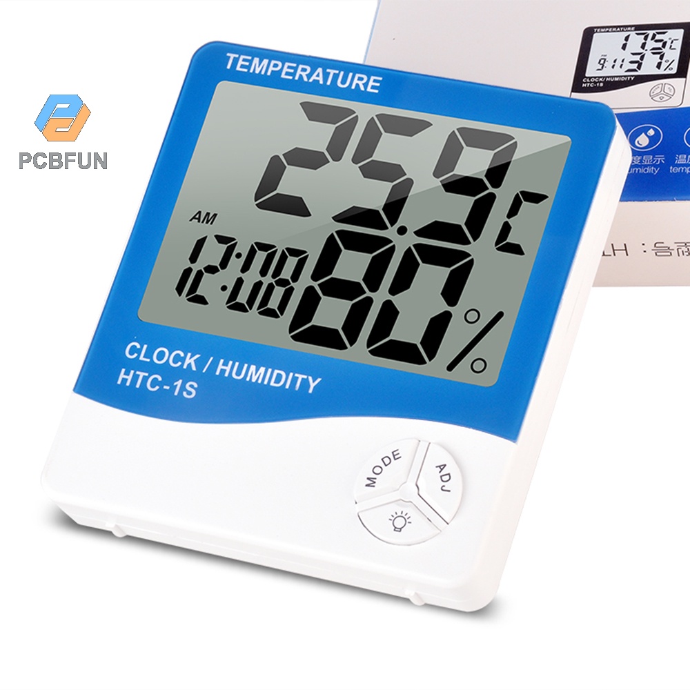 Pcbfun HTC-1S LCD Thermometer Hygrometer Temperature Humidity Meter ...