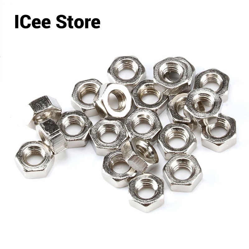 100Pcs Metric Thread DIN934 M2 M2.5 M3 M4 M5 Steel Hex Nuts | Shopee ...
