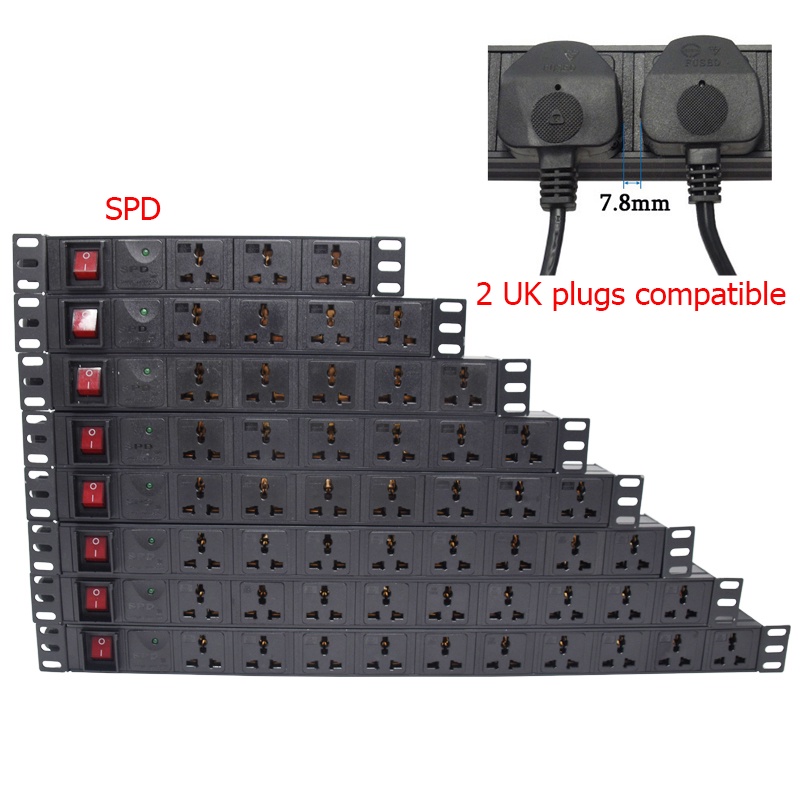 Server Rack Mount PDU Power Distribution Unit 3/4/5/6/7/8 Ways ... Server Rack Mount PDU Power Distribution Unit 3/4/5/6/7/8 Ways ...