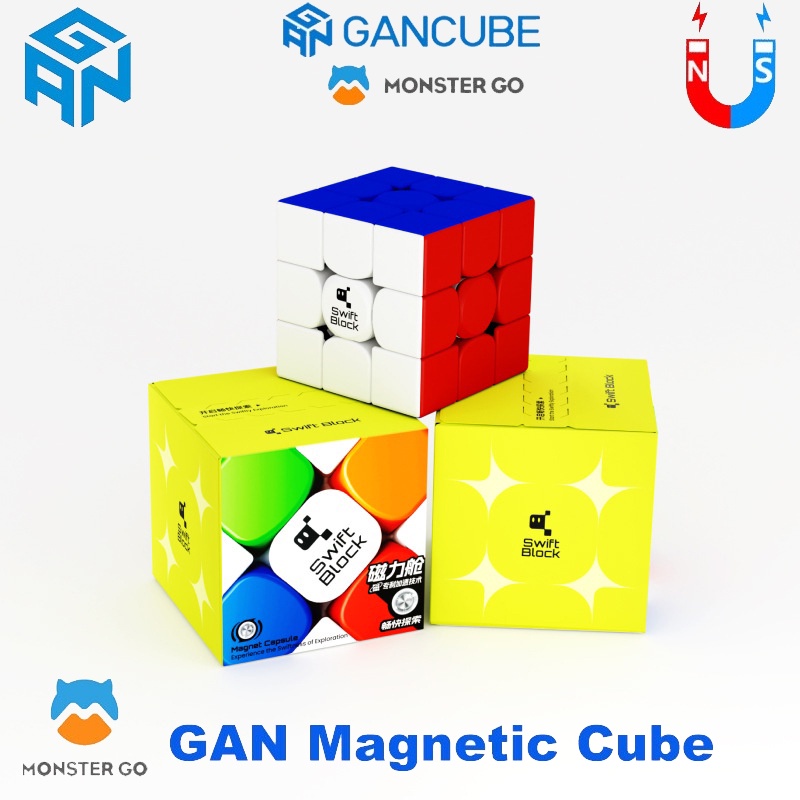 Gan Swift Block 355S Magnetic 3x3 Rubik's Cube Puzzle Toys For Kids Beginners Practice Birthday ...