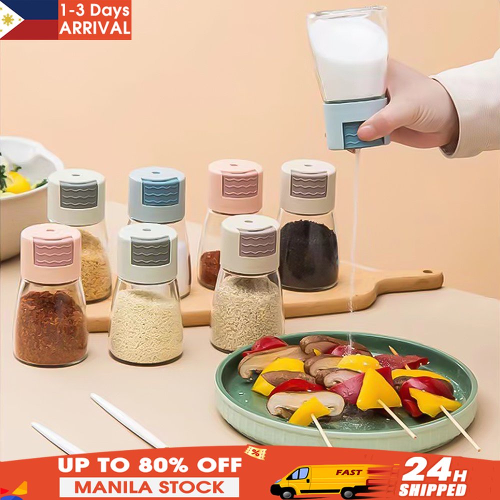 Quantitative Salt Glass Seasoning Bottle Kitchen Condiment Jar Durable ...