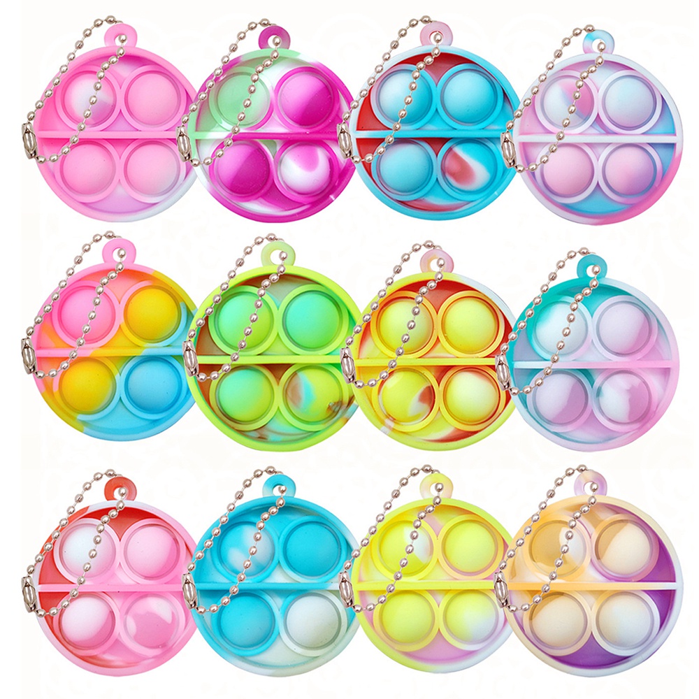 12 Pack Kids Party Favors Fidget Toys Bulk Mini Pop Fidget Keychain Its Birthday Party Favors ...