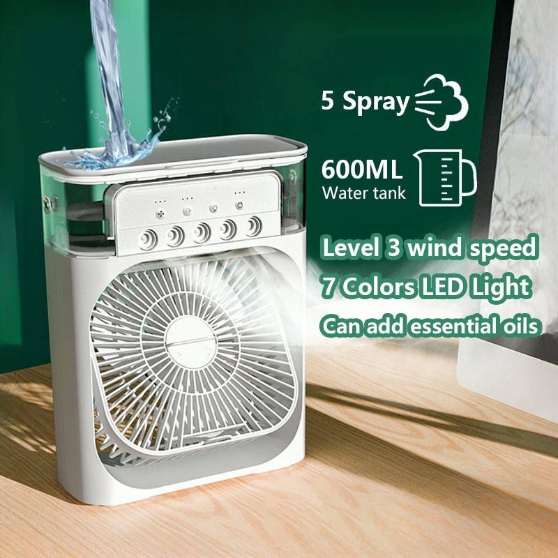 ⚡READY STOCK⚡Portable USB Mini Fan Mist Fan Air Cooler Mist Fan Desktop ...