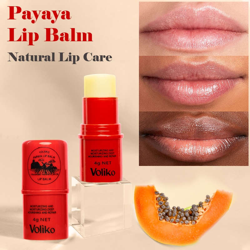 Natural AU Papaya Lip Balm Moisturizing Chapstick Hydrate Dry Cracked ...