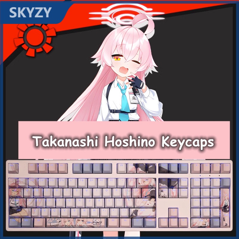 Takanashi Hoshino Keycaps Cherry Profile Anime Blue Archive PBT Dye Sub ...