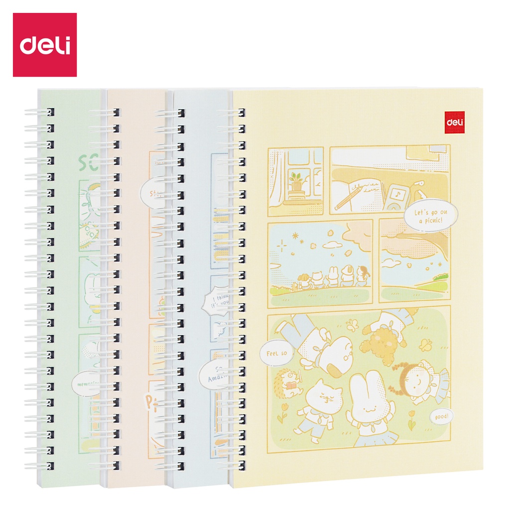 Deli ELA560 A5 Spiral Notebooks Student Aesthetic Writing Binder ...