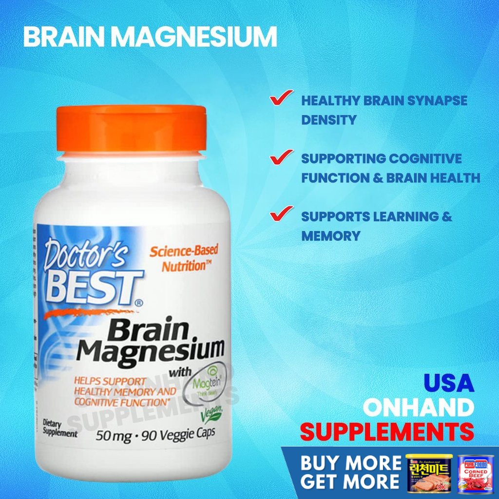 USA Onhand | Doctor's Best Brain Magnesium with Magtein, Helps Support ...
