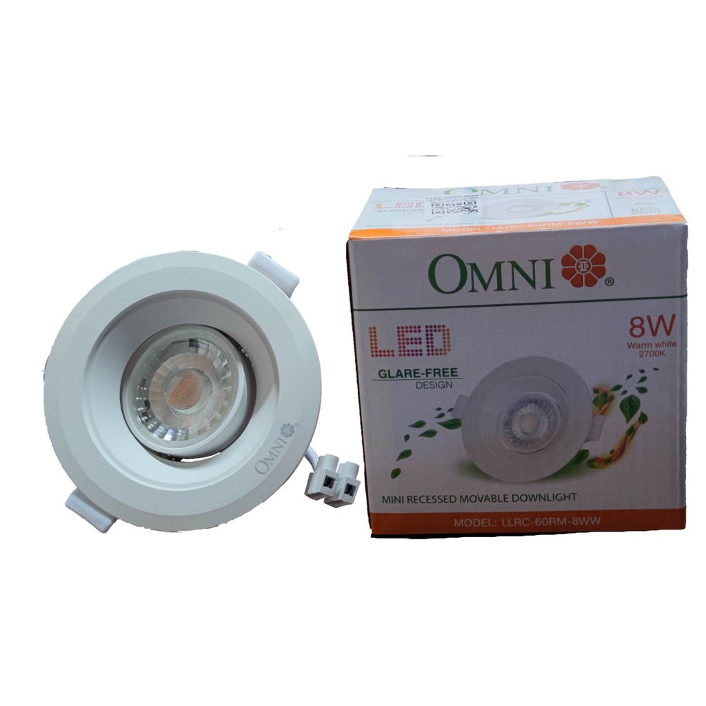 Omni 8W LED Movable Downlight 220V Warm White 3000K, Recessed Downlight ...