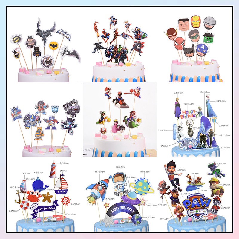 Cartoon Animation Theme Cake Topper Marvel Avengers Superheroes ...