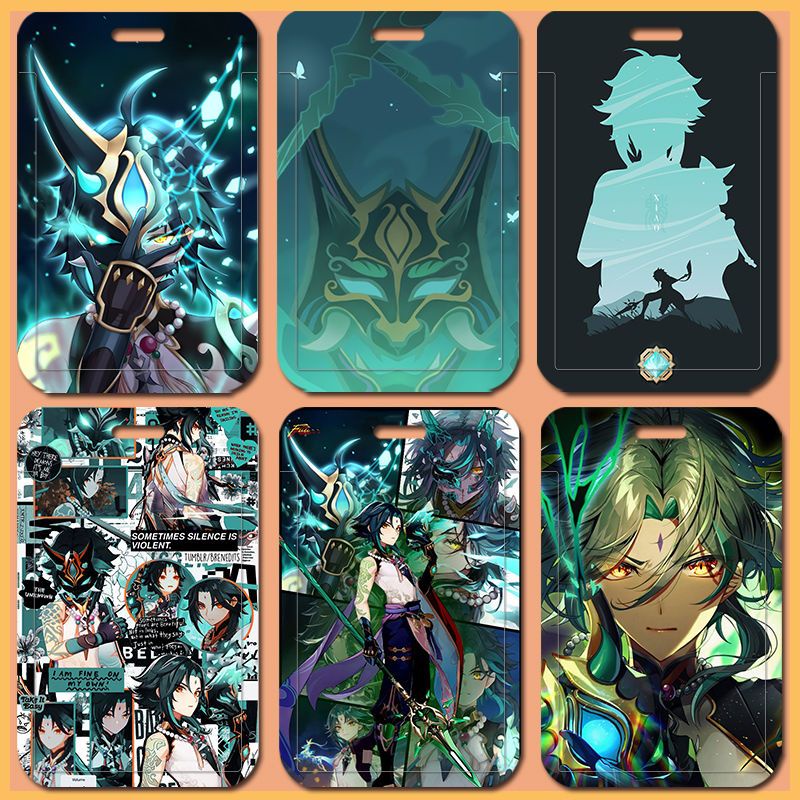 Anime Cartoon Genshin Impact Xiao DIY Name Tags Work ID Card Student ...