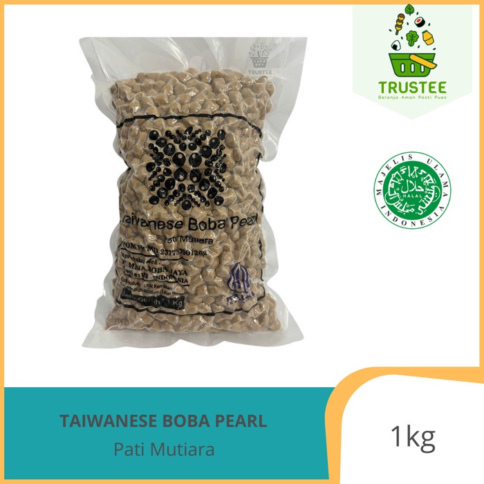 Taiwanese Boba Pearl 1 kg - Starch Balls Bubble Tea Tapioca Black Pear ...