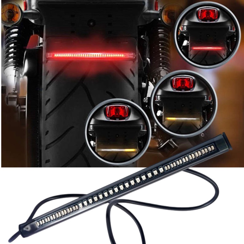 Universal Motorcycle Brake Stop Light Turn Signal Light 48 LED Tail Lamp Strip Waterproof 2835 ...