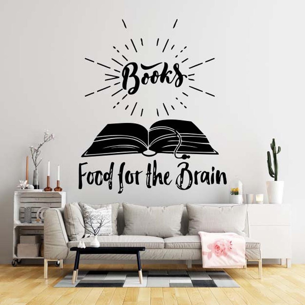 Books Quotes Wall Decal Library Bookshelf Reading Room Book Store ...
