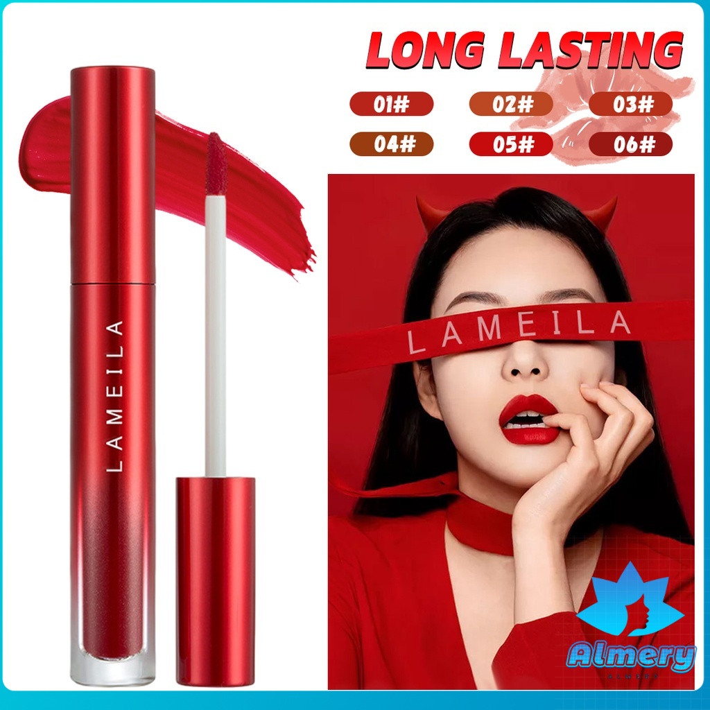 Almery 6 Colors Liquid Lip Tint Long Lasting Lipstick Matte Lip Gloss ...