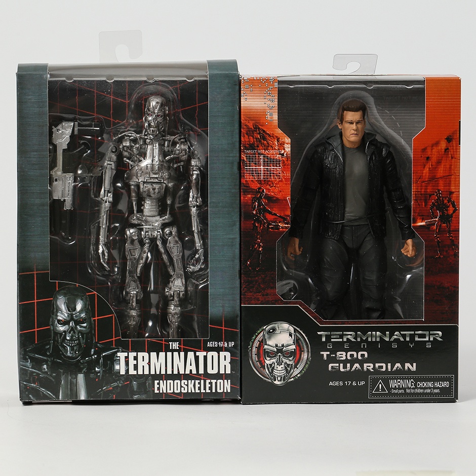 NECA Terminator Genisys T-800 Guardian Endoskeleton Movable Assemble Action Figure Figurine ...