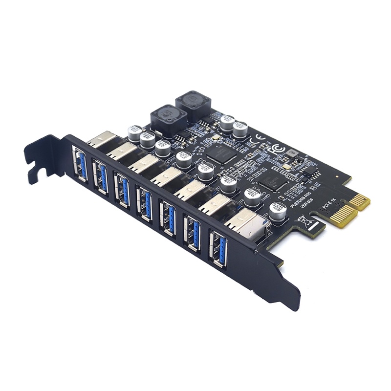 USB 3.0 7-Port Expansion Card, PCIe x1 Controller Adapter for PC ...