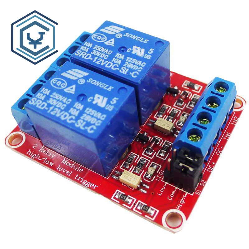 DC 12V 2 Channel Relay Module with Optocoupler Isolation H/L Level Triger for Arduino | Shopee ...