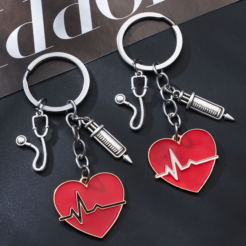 New Doctor Keychain Medical Instrument Stethoscope Syringe ...