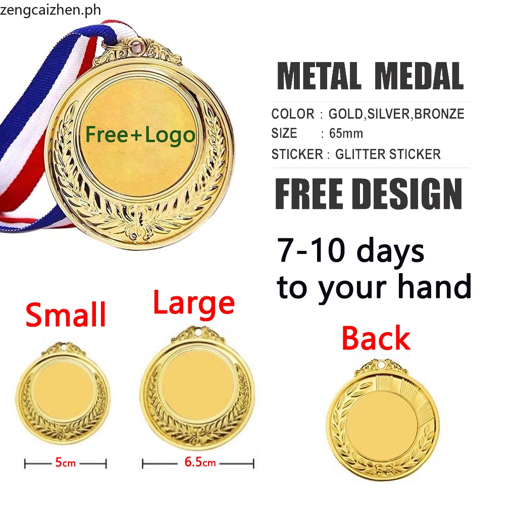 Free +logo METAL Medal Both Side Sticker Medal Besi With Ribbon Alloy ...