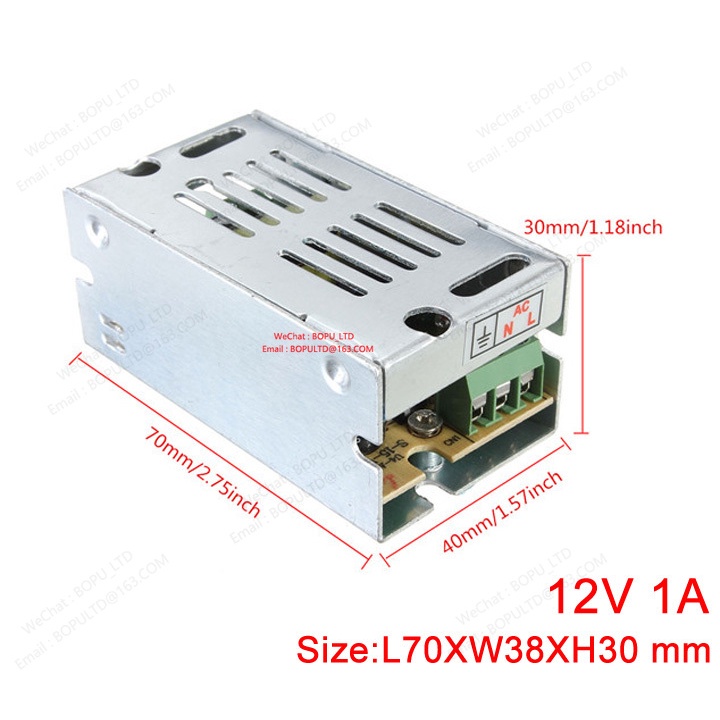 12V 1A Power Supply AC-DC 110V 220V to 12V 1A led Switching PoWer ...