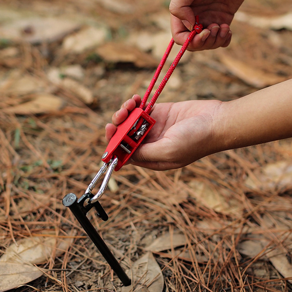 4m Rope Stopper Tightener with Carabiner Nylon Tent Wind Rope Fixed ...