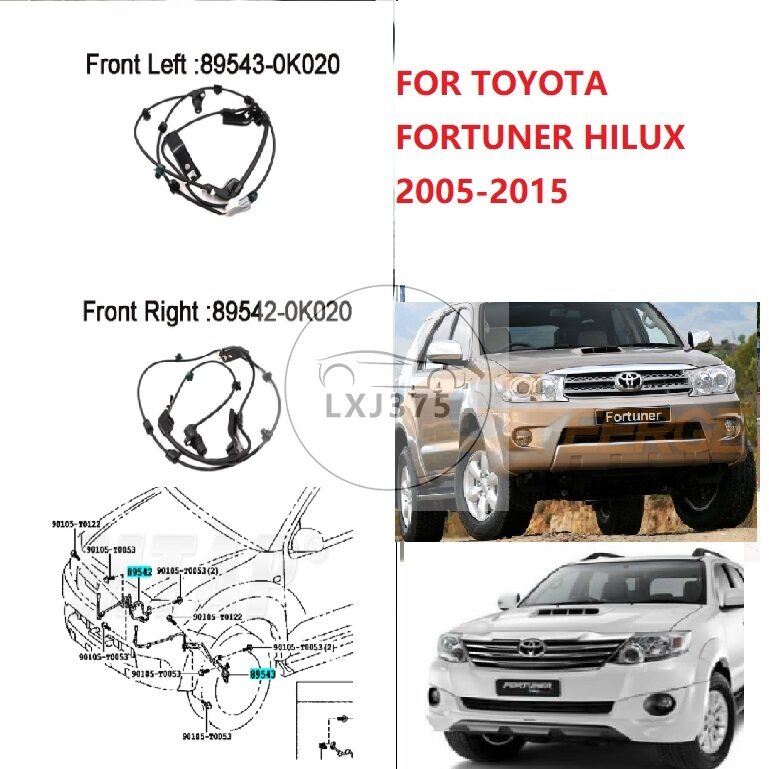 1PCS Left OR Right ABS Wheel Speed Sensor For Toyota HILUX VIGO KUN26 ...