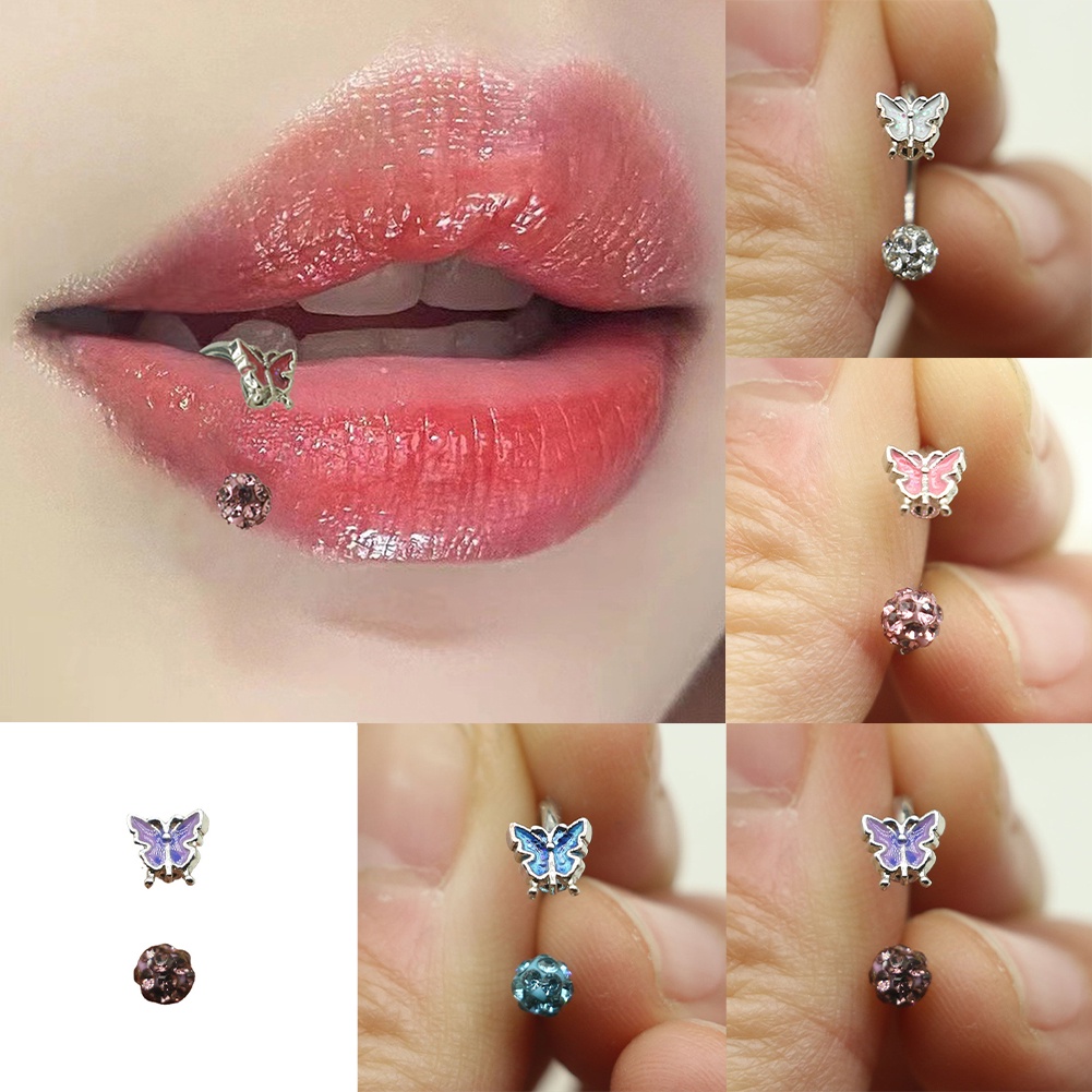 Body Piercing Lip Clip Cuff Fashion Butterfly Shape Jewellery Women ...