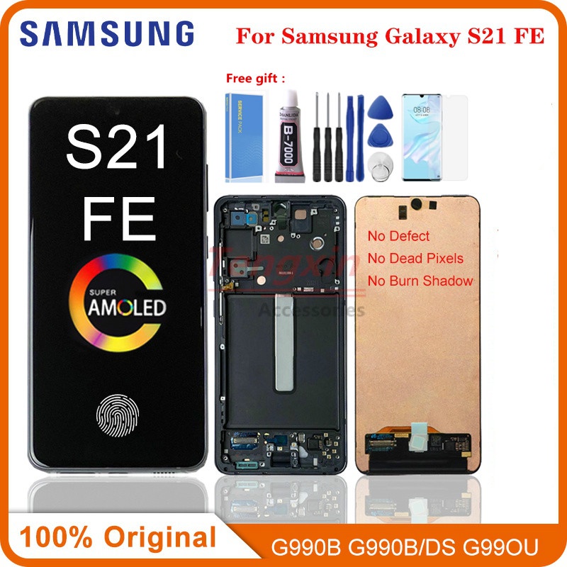 6.4"; Original AMOLED For Samsung Galaxy S21 FE G990 G990B G990U LCD ...