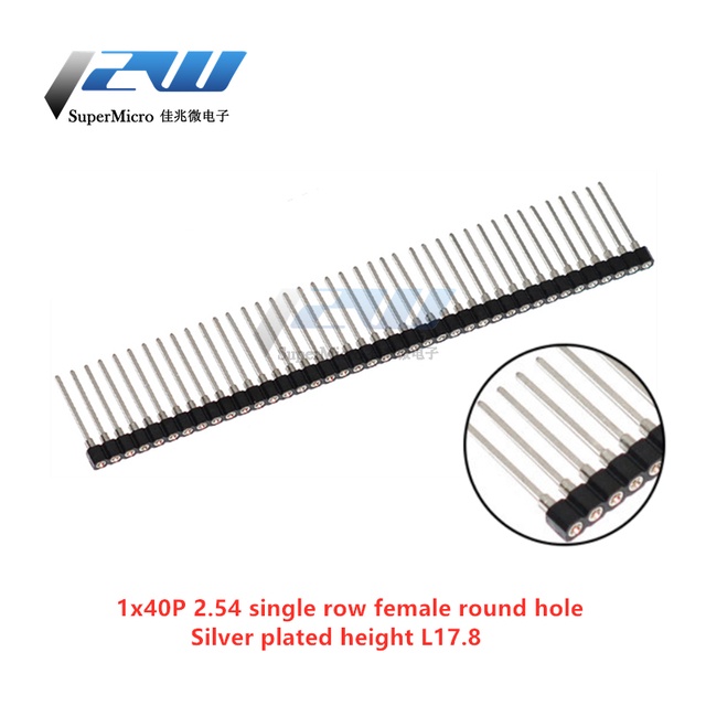 5 Pcs Round Hole Pin Header 2.54MM Pitch Row Female/Male, Single Row ... 5 Pcs Round Hole Pin Header 2.54MM Pitch Row Female/Male, Single Row ...