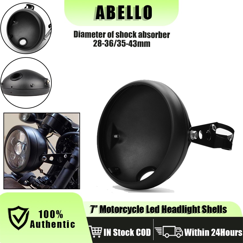 Retro Round Motorcycle 7 Inch LED Headlight Housing Bucket w/ Mount ...