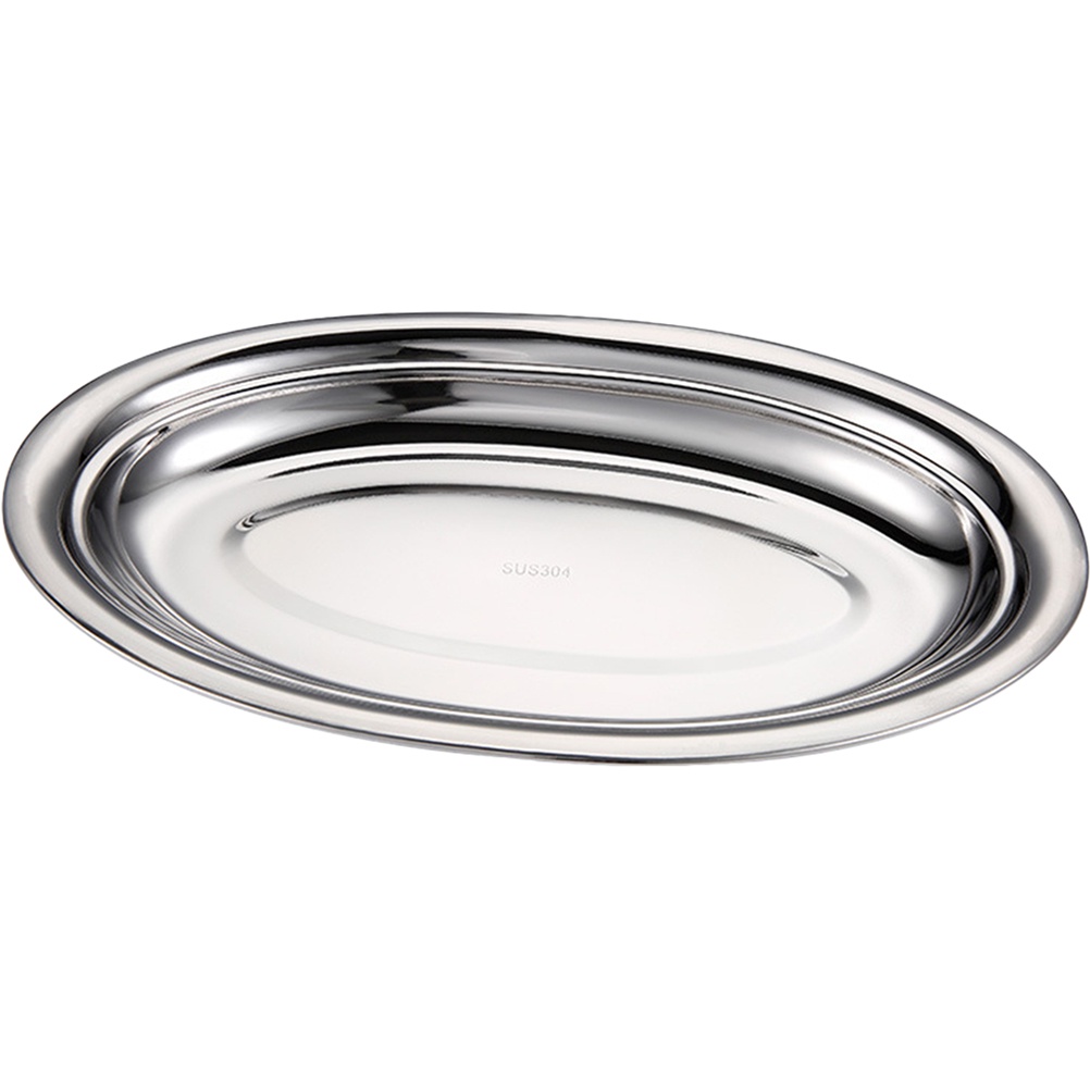 Oval Stainless Steel Pinggan sa Paghain Ulam Pinggan Tahanan Tray ng ...