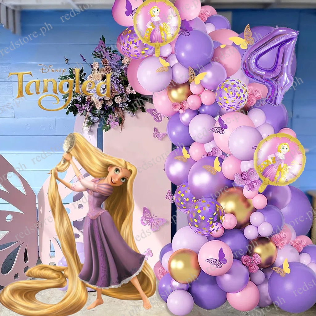 1Set Tangled Rapunzel Princess Balloon Garland Arch Kit Happy Birthday Party Decor Kids Baby ...