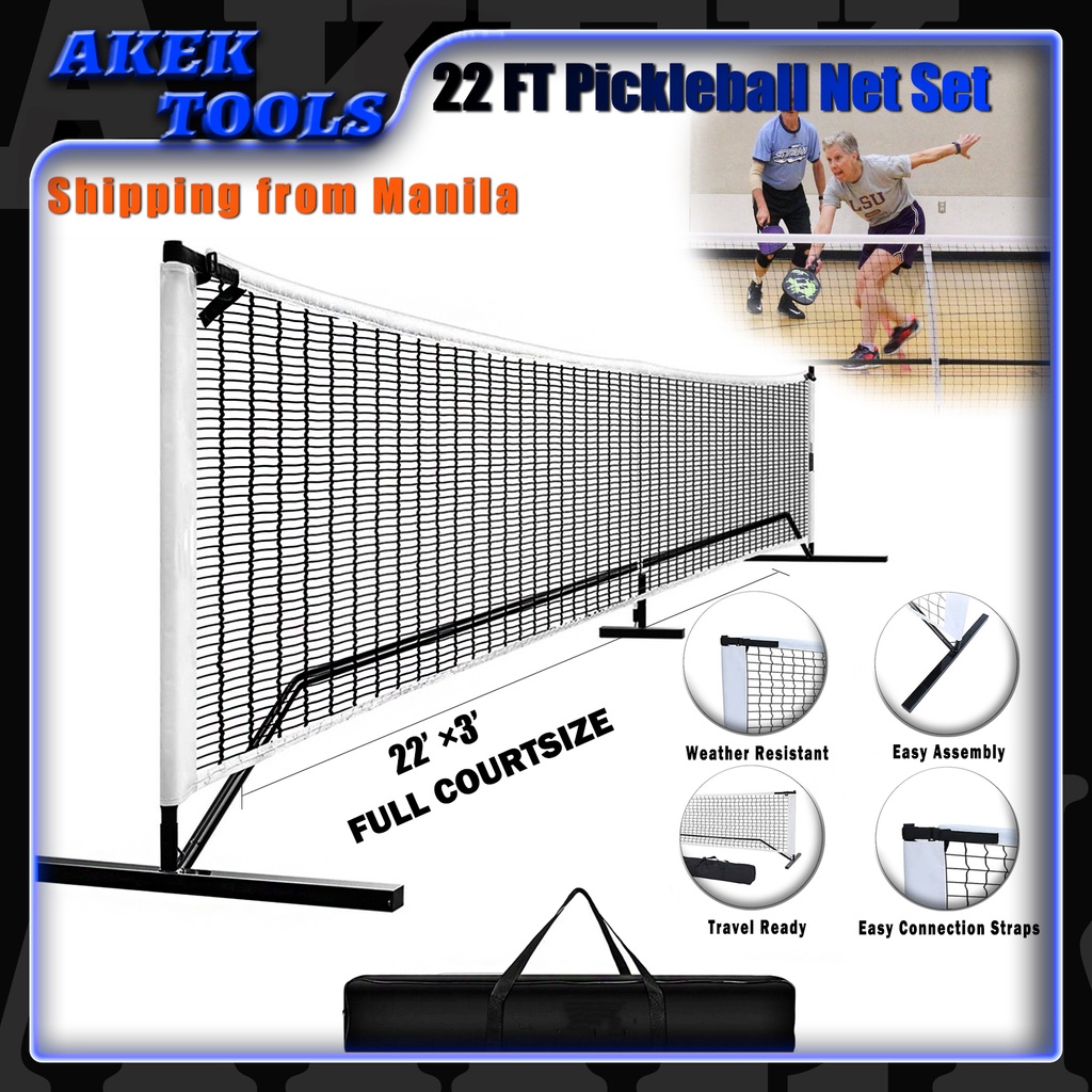22 FT Steel Frame Weather-Proof Pickleball Game SetGjw Pickleball Net ...