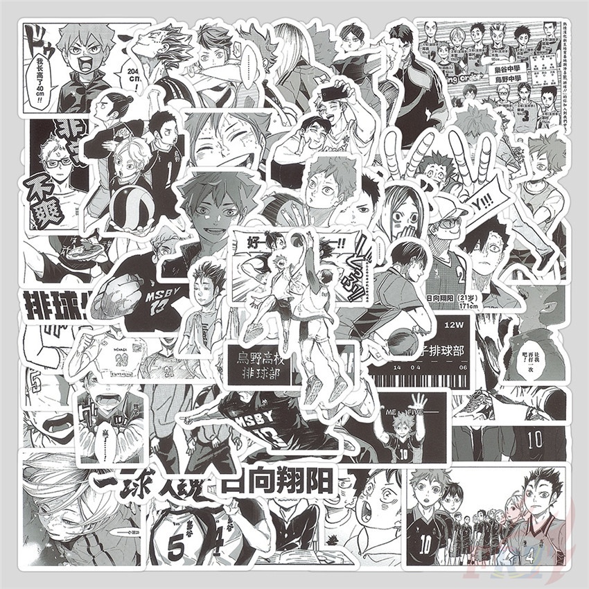 Classical Black & White . Haikyuu!! Series 01 Stickers 60Pcs/Set ...