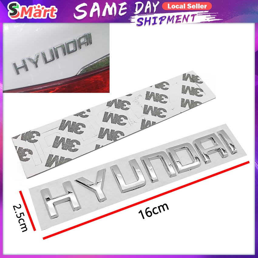 【In Stock】HYUNDAI Car Fender Side 3D Logo Letter Sticker Rear Bumper ...