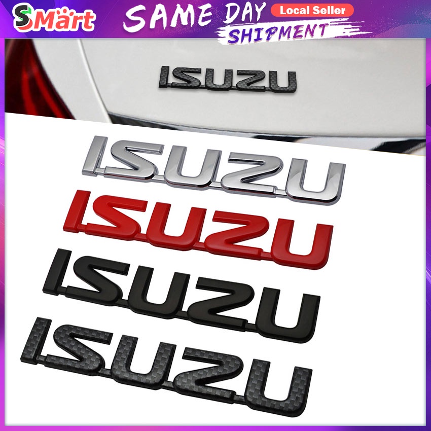 In Stock】ABS Chrome ISUZU Logo Letter Car Side Rear Trunk Emblem ...