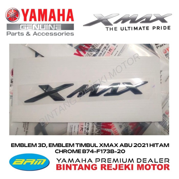 YAMAHA 3D EMBLEM, 2021 GRAY XMAX embossed EMBLEM BLACK CHROME B74-F173B ...