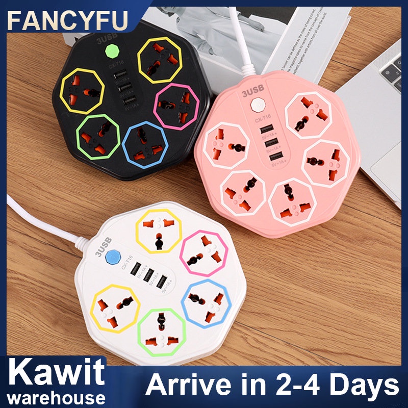 Power Sockets 5 Port Round Multi Socket Extension Socket Intelligent ...