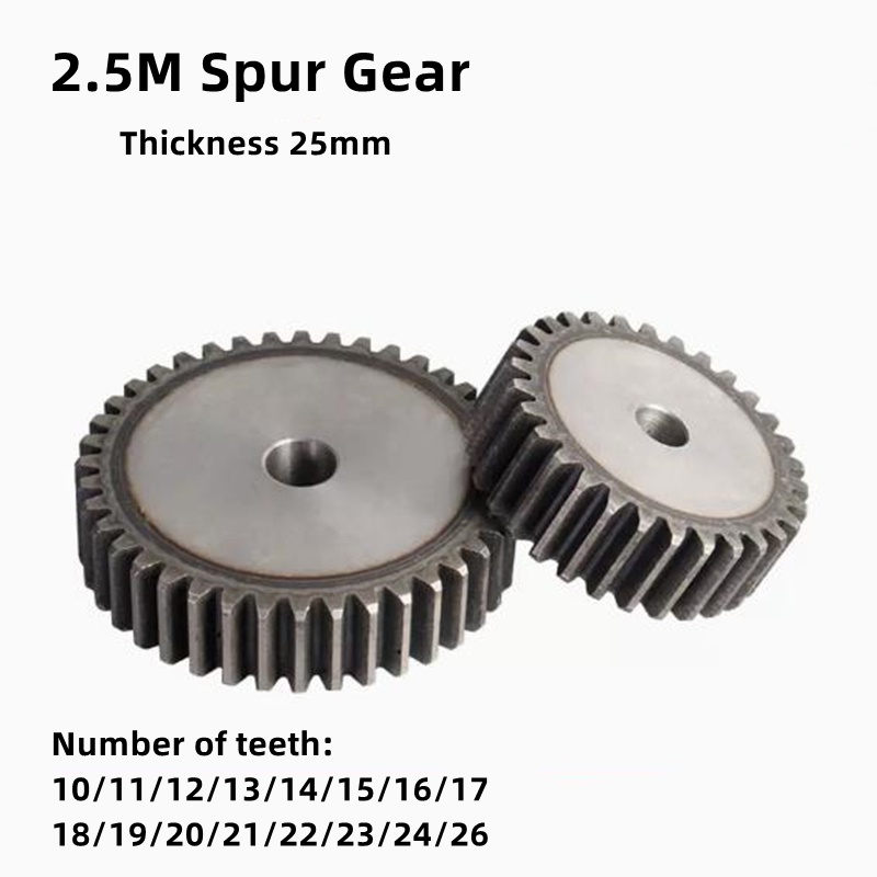 KL 1pcs 2.5 Mod Spur Gear 10-26 Teeth Thickness 25mm 2.5M 45# Carbon ...