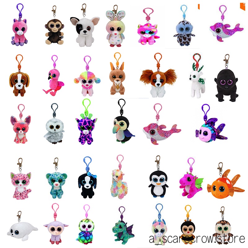 Ty Beanie 3" Mini Key Chain Backpack Clip Specks Tasha Fantasia Dog ...